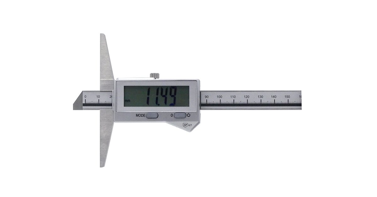 Digital depth caliper 200mm, reading 0,01mm, DIN 862 | KMITEX