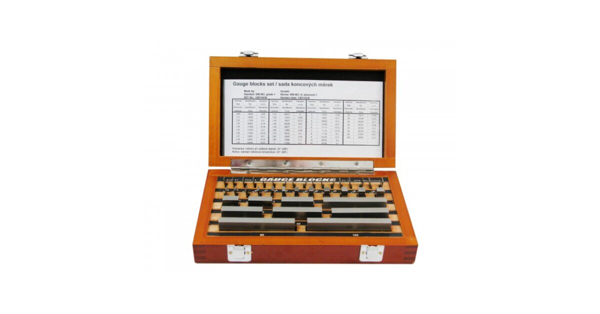 Steel gauge block set 122psc, DIN 861, 0. class | KMITEX